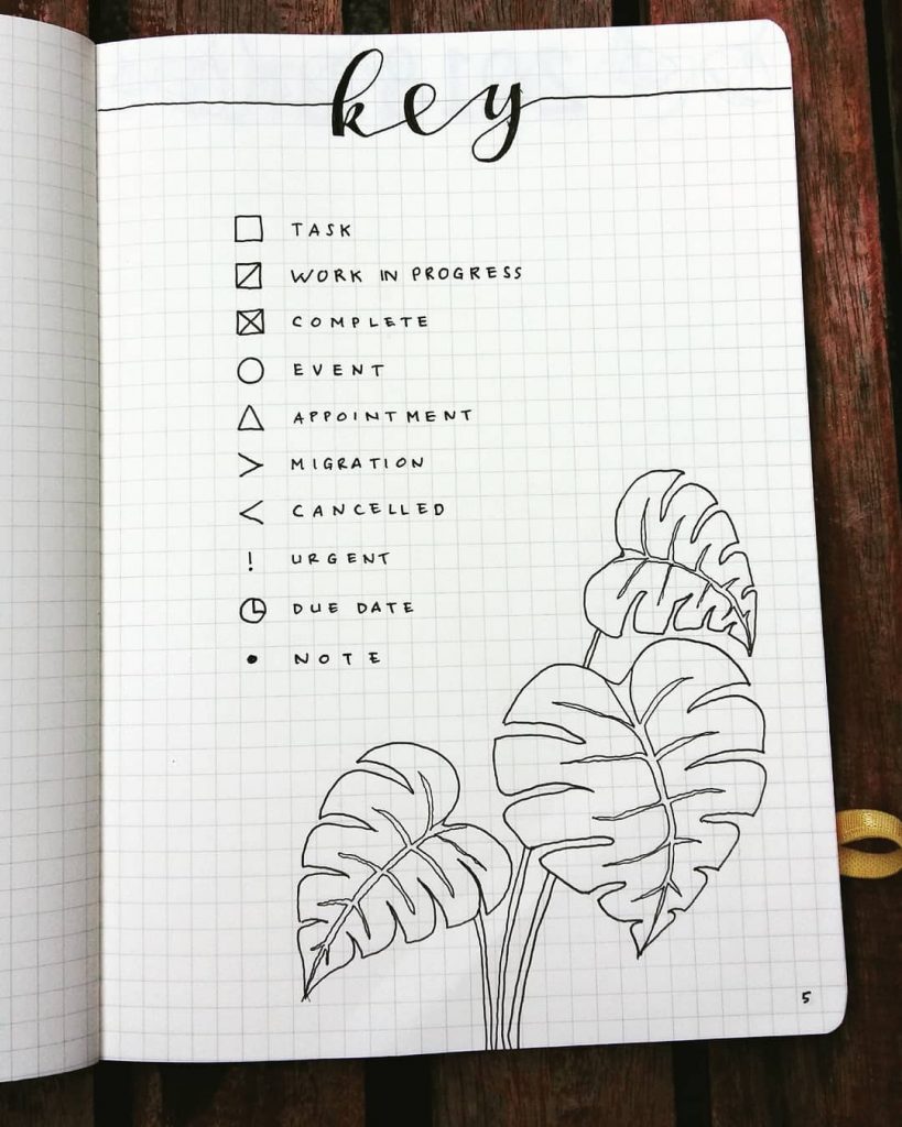 Bullet Journal Keys: How to use them + a list of key and signifier symbols