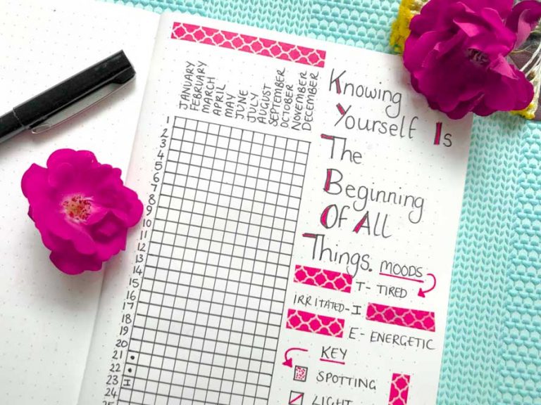 Period Tracker Bullet Journal Layout Ideas And FREE Period Tracker ...