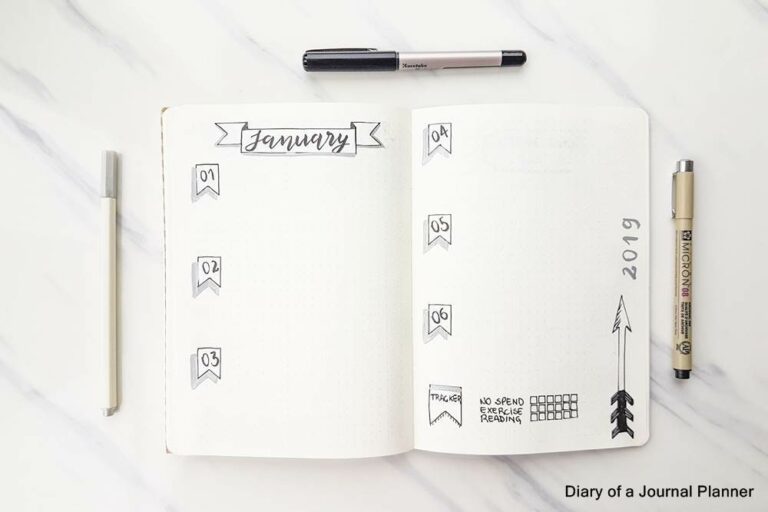 January Bujo with Free January Bullet Journal Printable