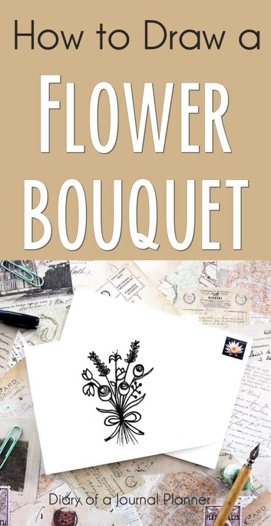 Easy flower bouquet drawing step by step tutorial