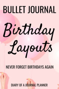 Brilliant Bullet Journal Birthdays