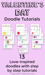 Valentine's Day Doodles (13 love inspired step by step doodle tutorials)