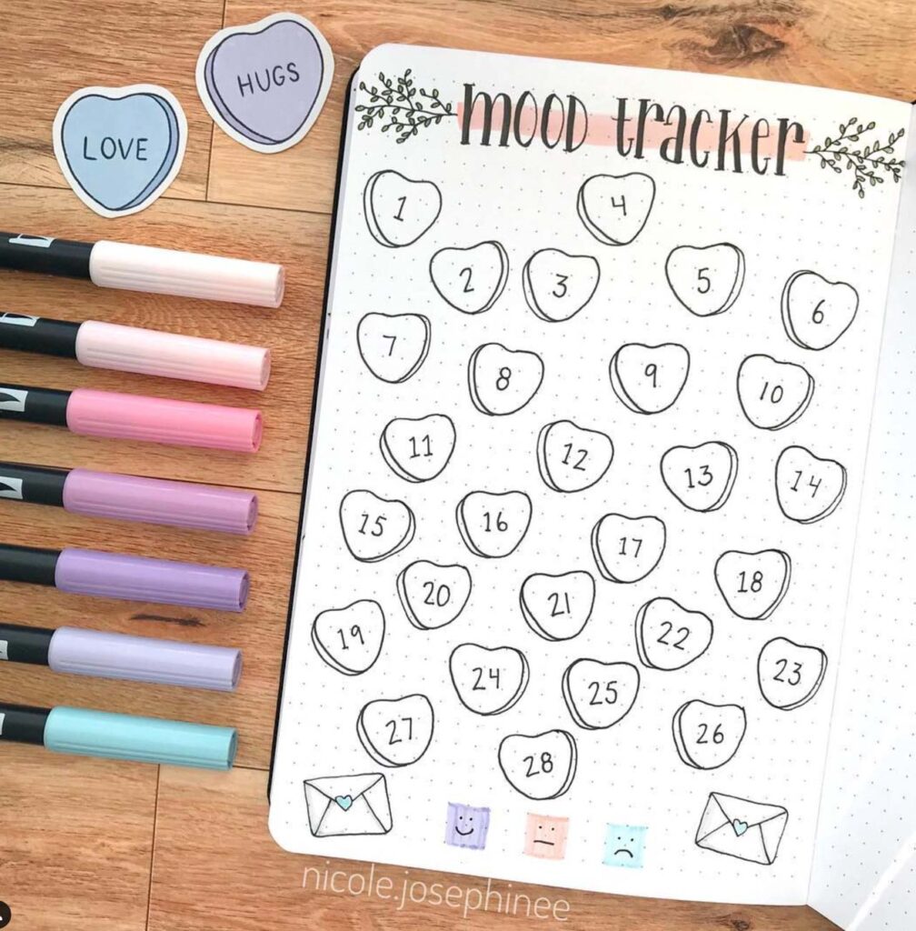 February Bullet Journal Ideas - With Free February Bujo Printable