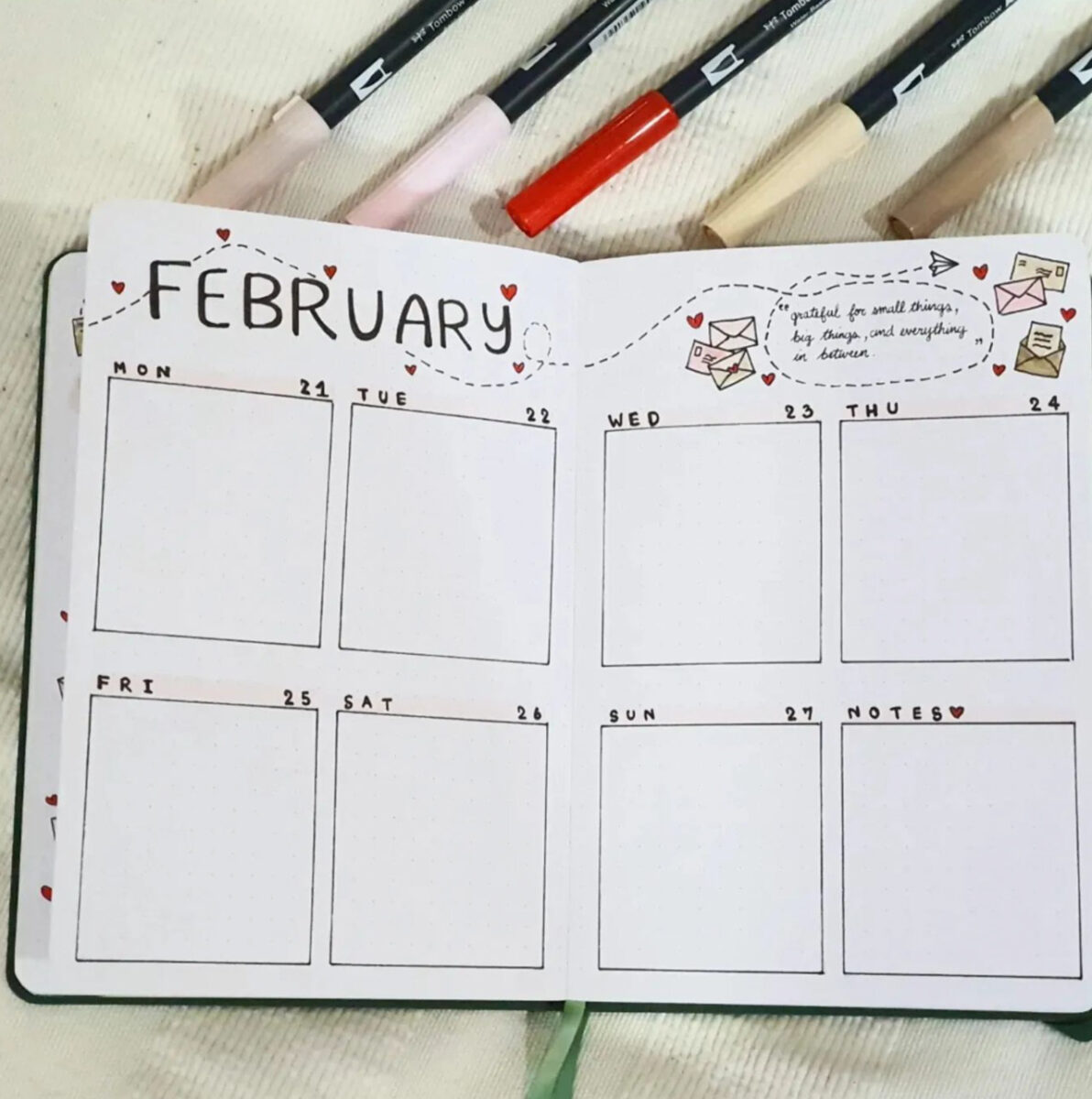 February Bullet Journal Ideas - With Free February Bujo Printable