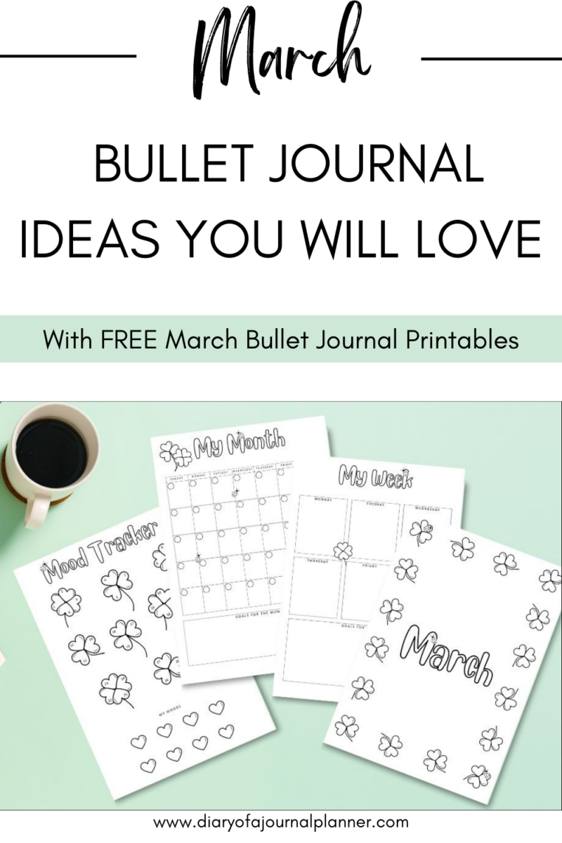 Easy Ideas For Your March Bullet Journal - FREE March Bujo Printable