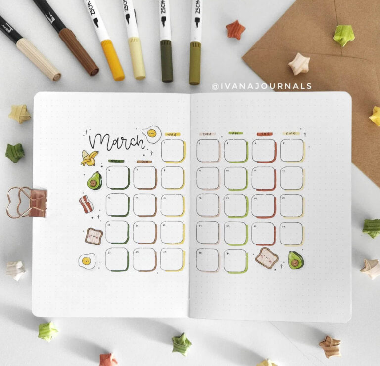 Easy Ideas For Your March Bullet Journal - FREE March Bujo Printable