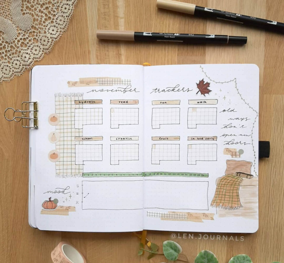 November Bullet Journal Ideas – With Free November Bujo Printable