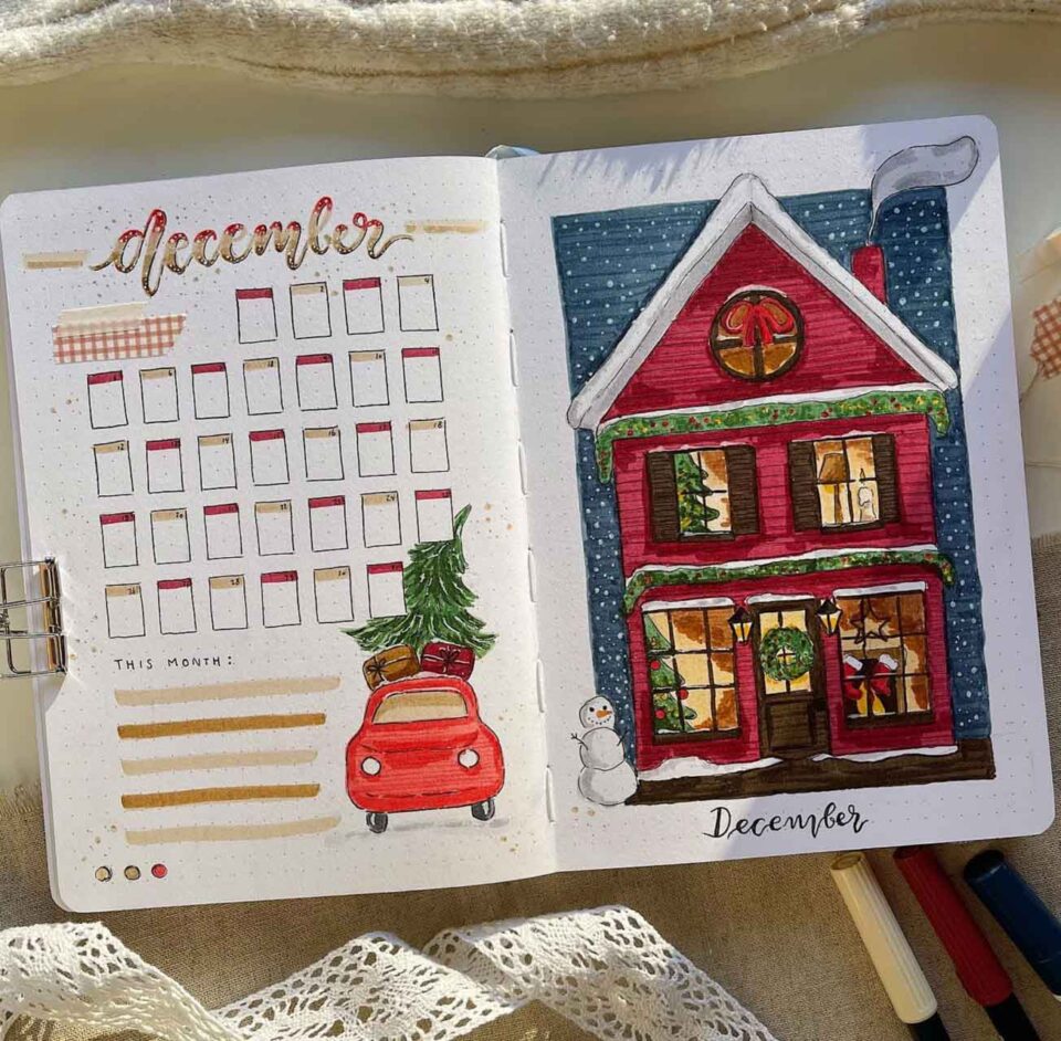December Bujo Cover Pages