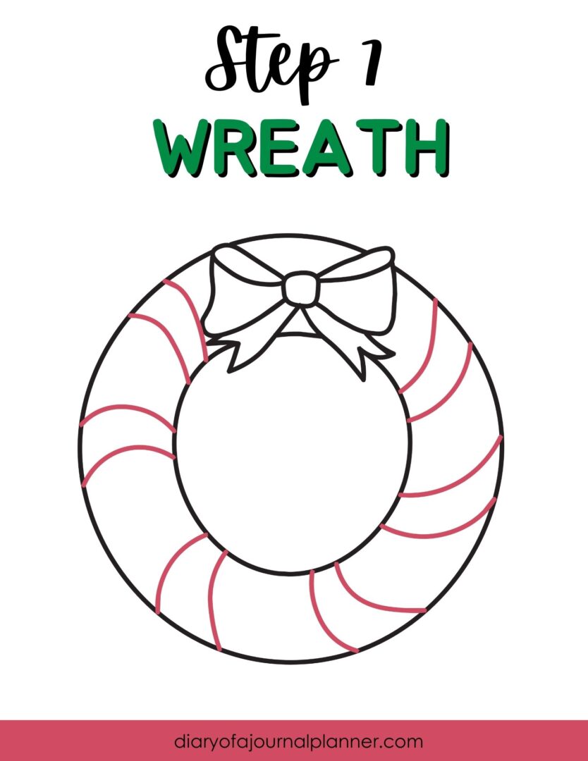 How to Draw A Wreath – Easy Christmas Wreath Drawing To Try