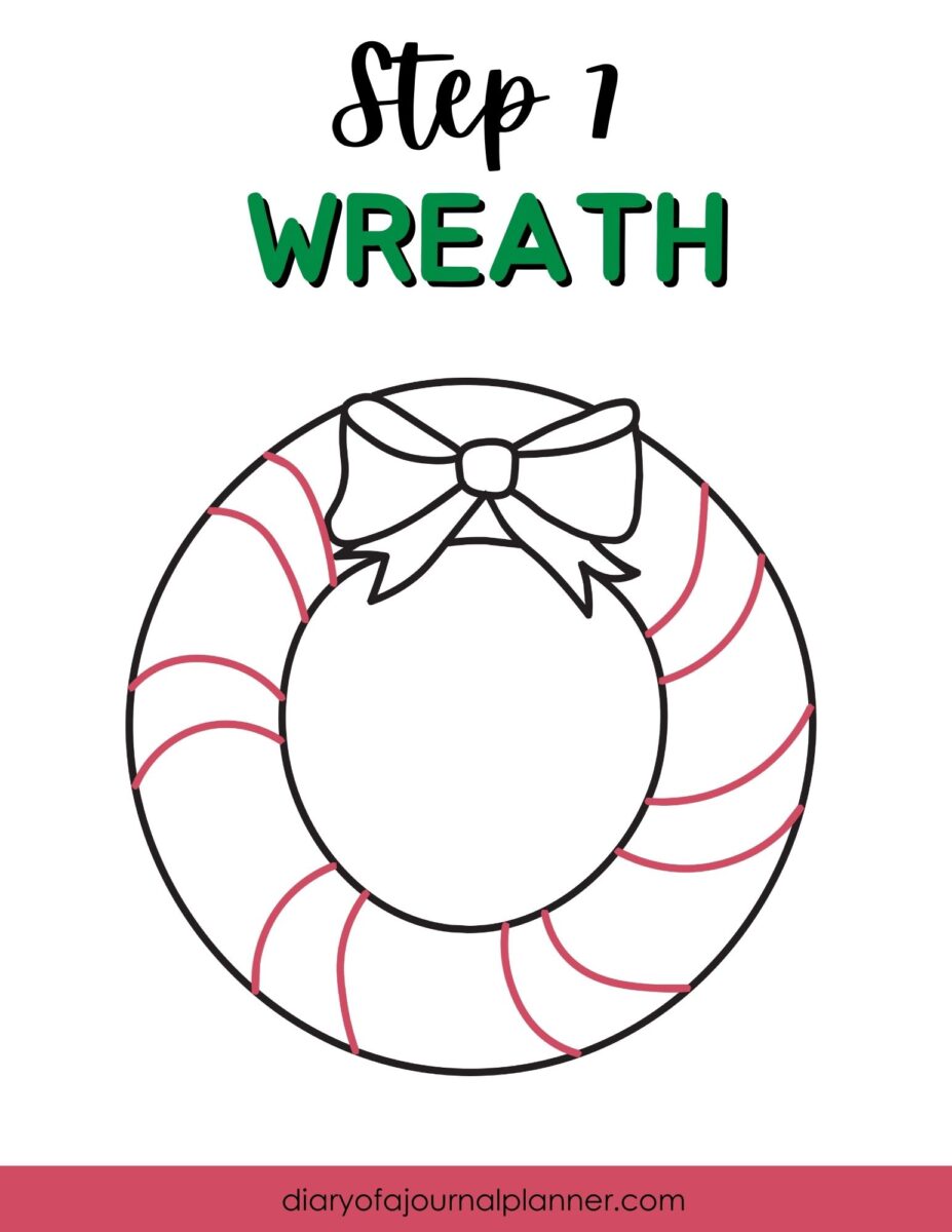 How to Draw A Wreath – Easy Christmas Wreath Drawing To Try
