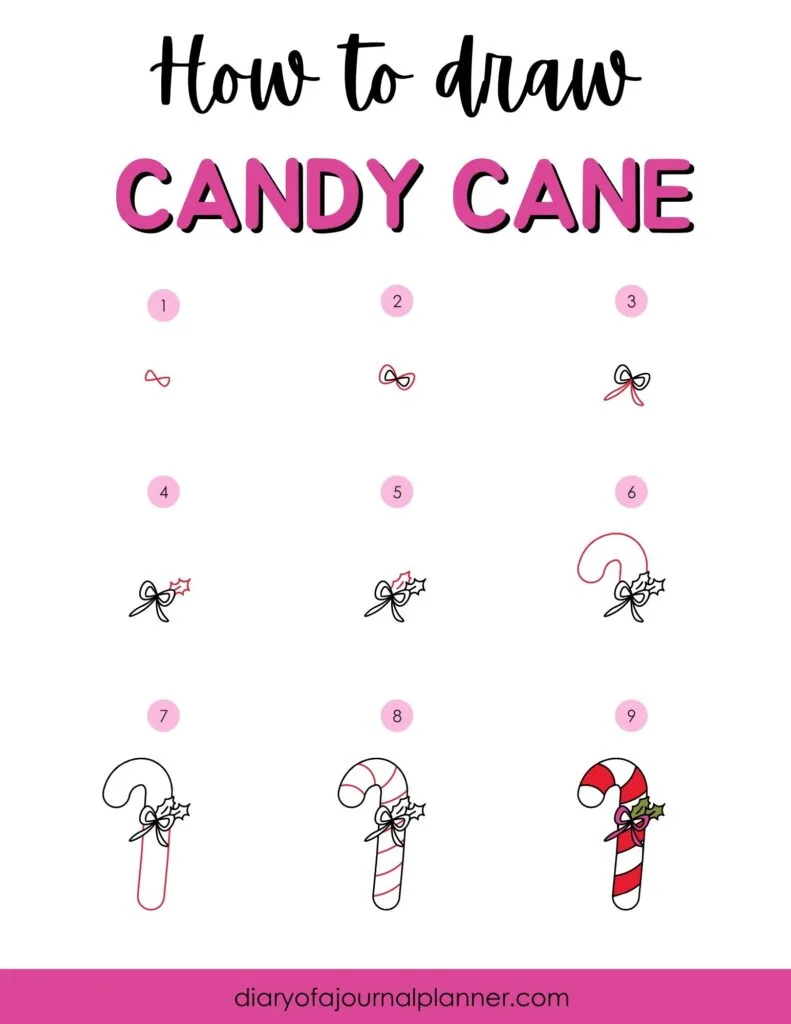 How To Draw A Candy Cane – Easy Candy Cane Drawing To Try