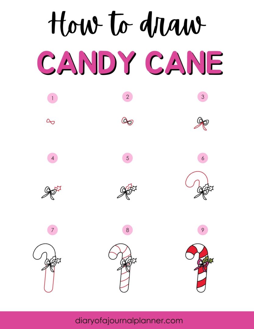 How To Draw A Candy Cane – Easy Candy Cane Drawing To Try