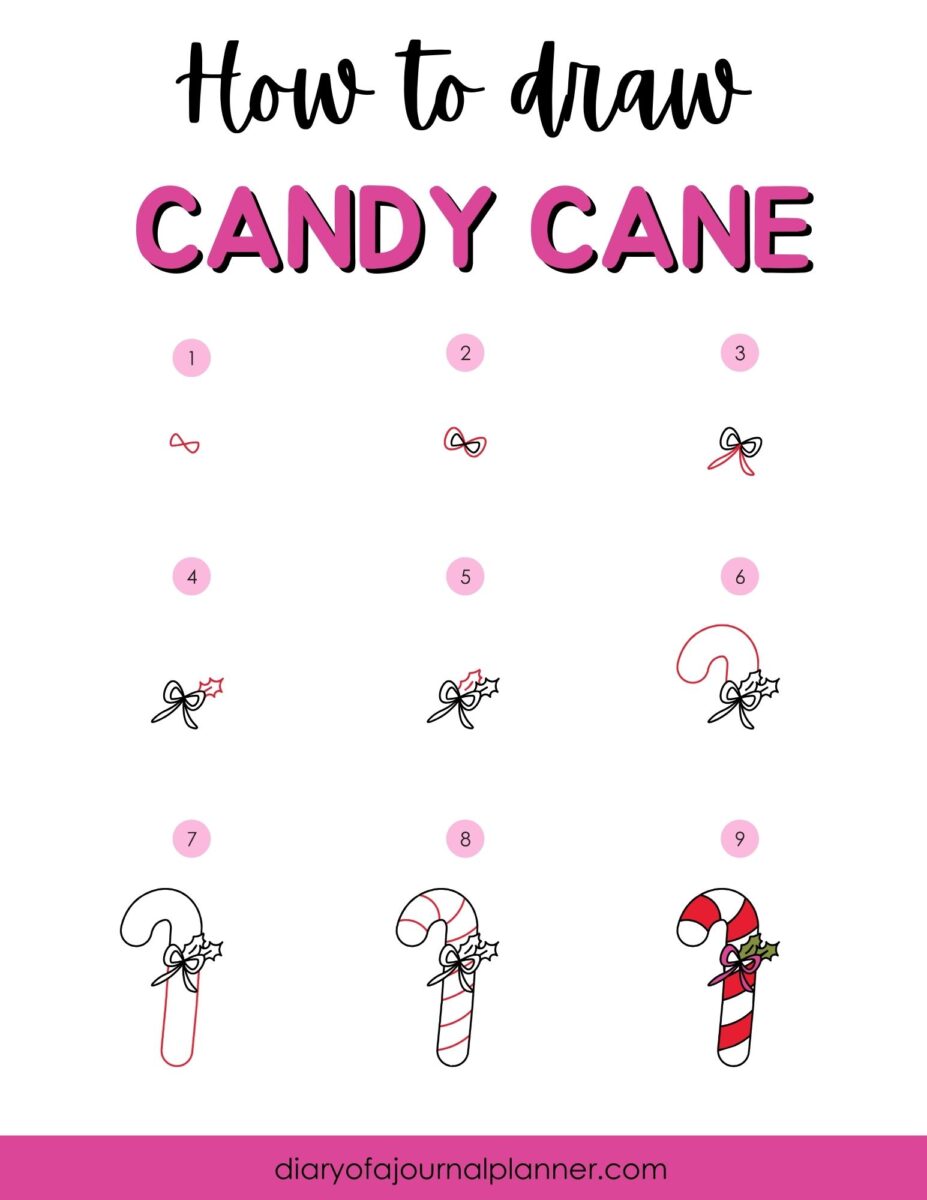 How To Draw A Candy Cane – Easy Candy Cane Drawing To Try