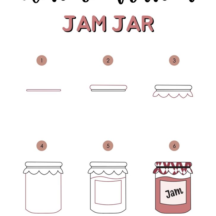 Easy Jam Jar Drawing - How To Draw A Jam Jar for Beginners