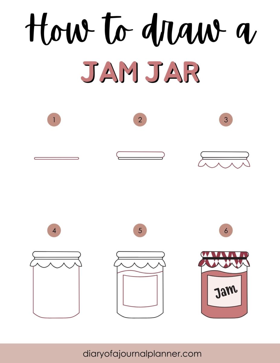 Easy Jam Jar Drawing - How To Draw A Jam Jar for Beginners