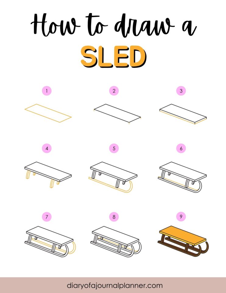 How To Draw A Sled – Easy Sled Drawing To Try