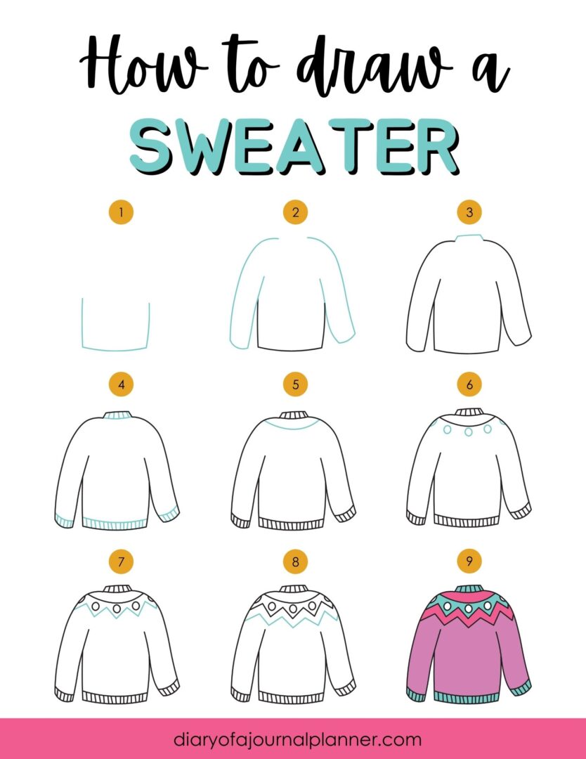 How To Draw A Sweater – Easy Sweater Drawing To Try