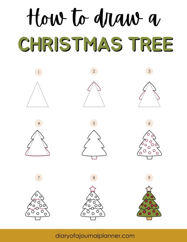 How To Draw A Christmas Tree – Easy Christmas Tree Drawing To Try