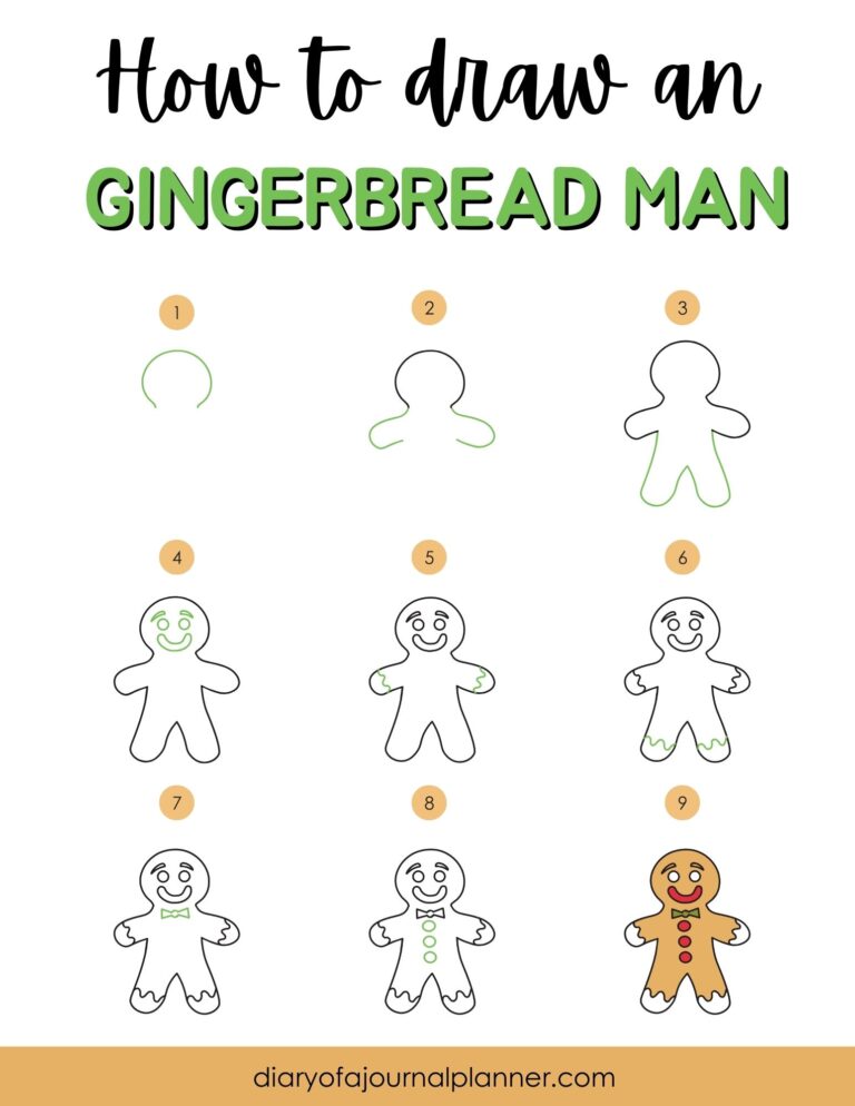 How to Draw A Gingerbread Man – Easy Gingerbread Man Drawing To Try