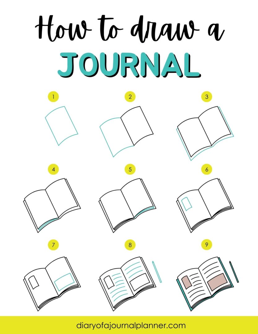 How to Draw A Journal – Easy Journal Drawing To Try