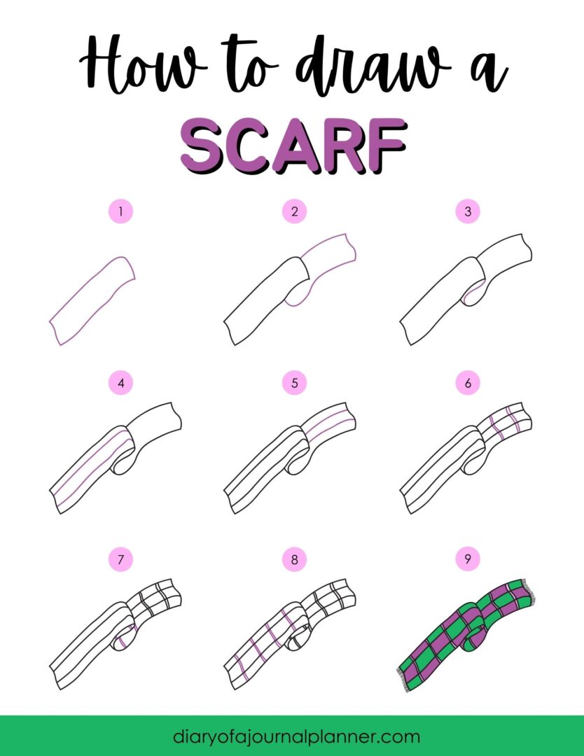 How To Draw A Scarf – Easy Scarf Drawing To Try