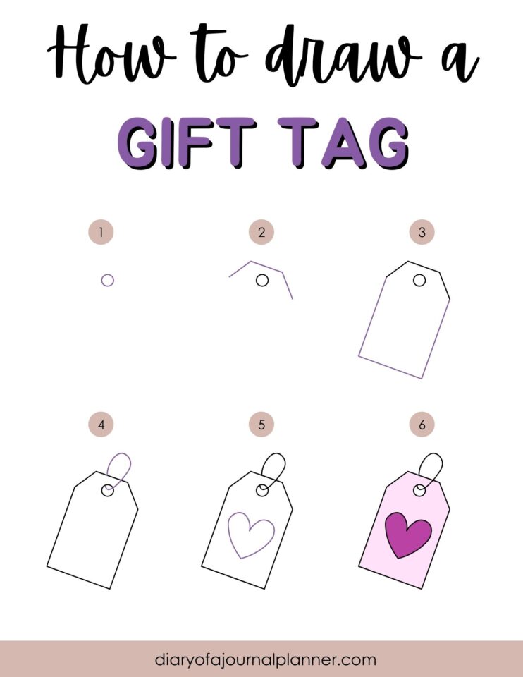 How to Draw A Gift Tag – Easy Gift Tag Drawing To Try