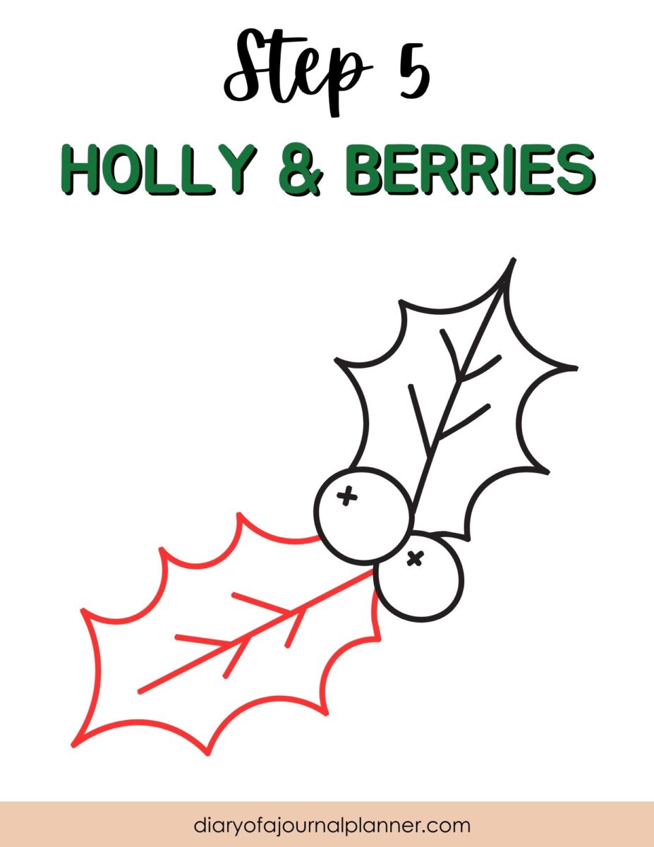How to Draw Holly – Easy Holly Drawing To Try