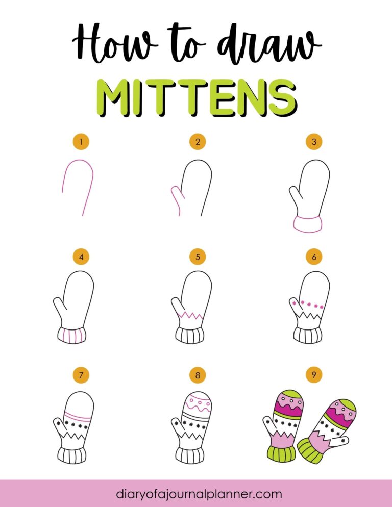 How To Draw Mittens – Easy Mittens Drawing To Try