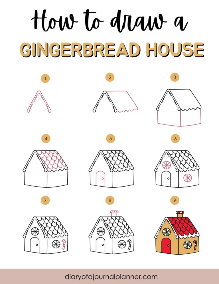 How to Draw A Gingerbread House – Easy Gingerbread House Drawing To Try