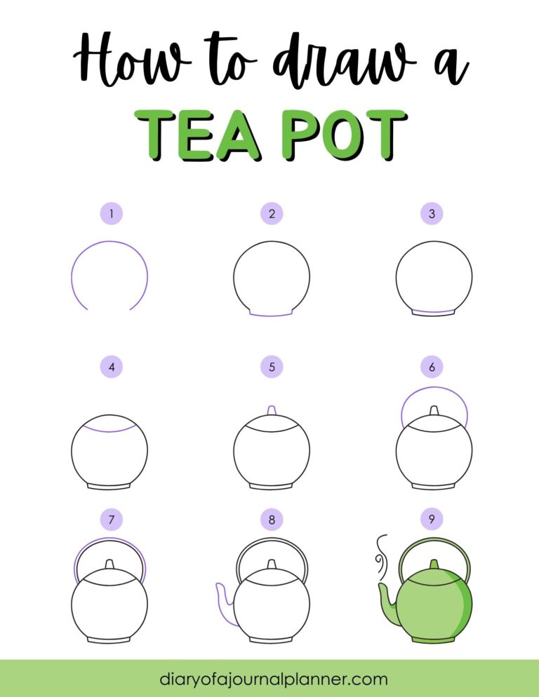 How To Draw A Tea Pot – Easy Tea Pot Drawing To Try