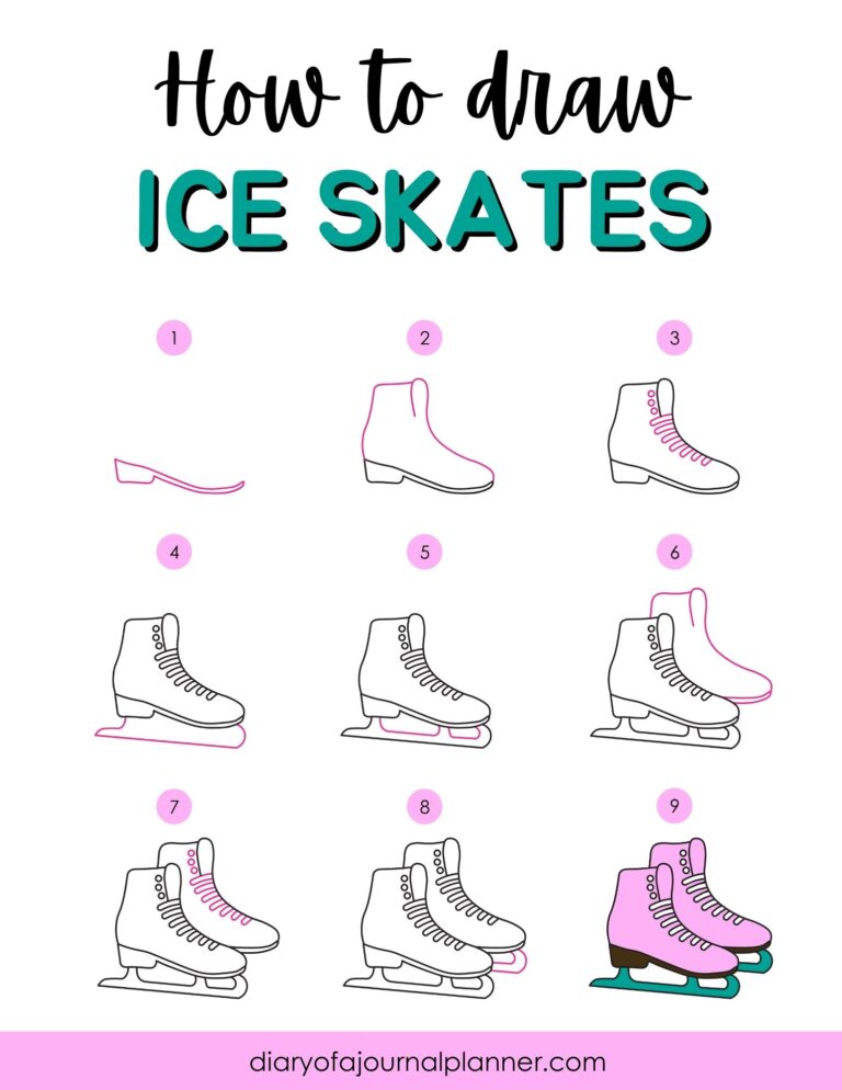 How To Draw Ice Skates – Easy Ice Skates Drawing To Try