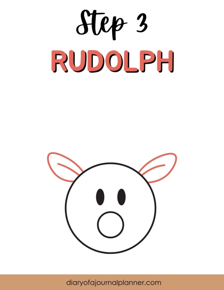 How to Draw Rudolph – Easy Rudolph Drawing To Try