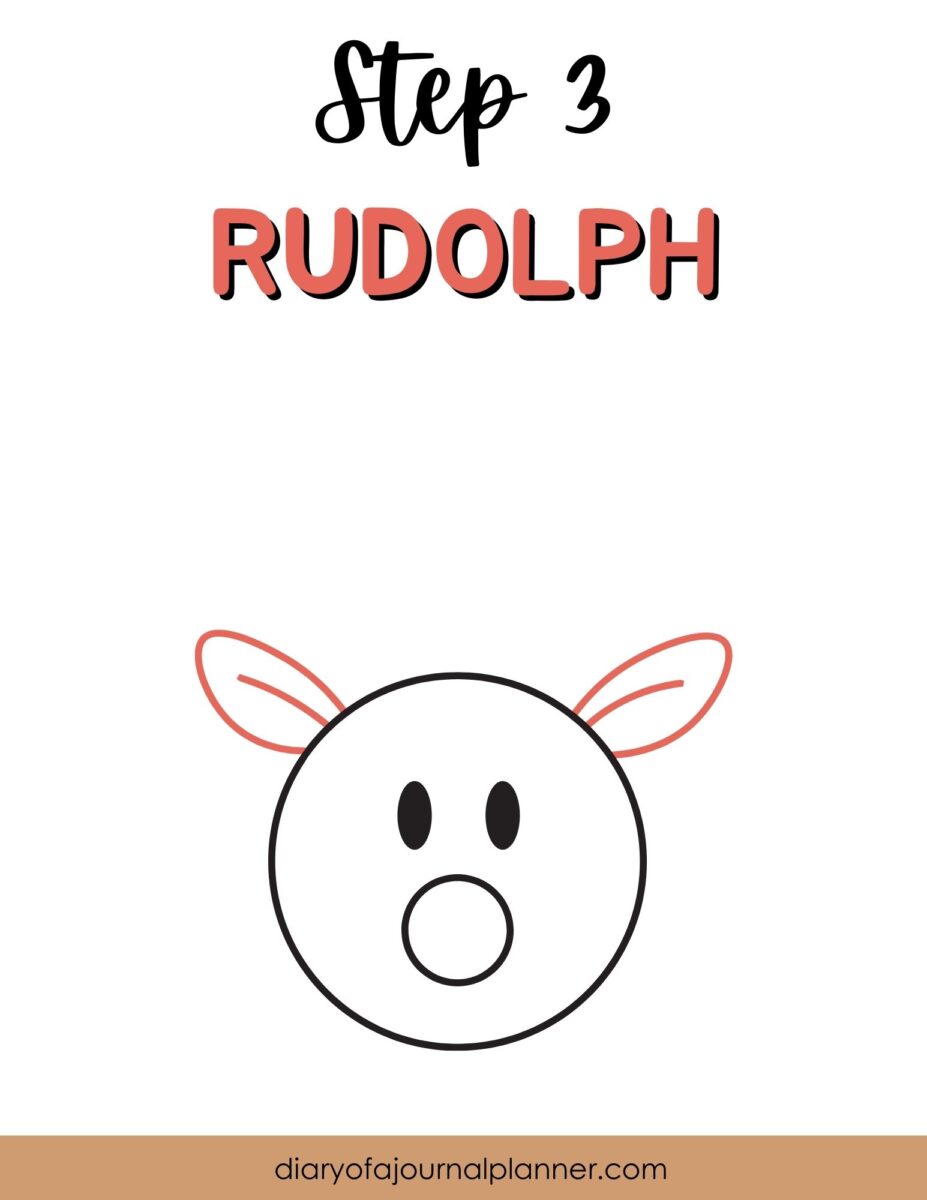 How to Draw Rudolph – Easy Rudolph Drawing To Try