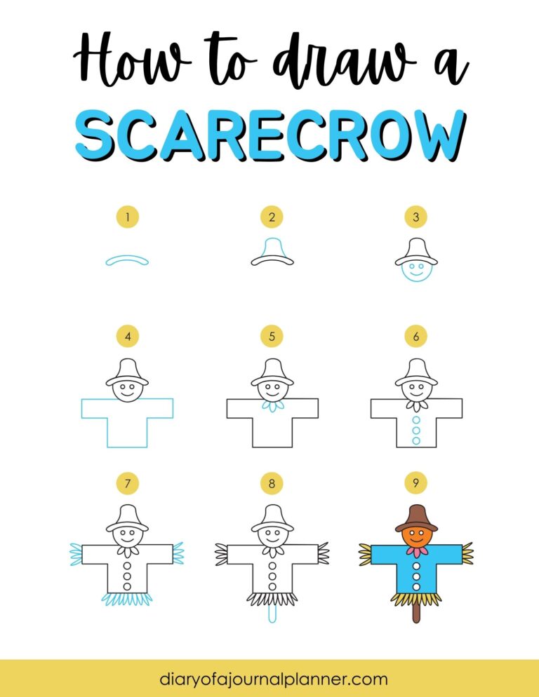 How To Draw A Scarecrow – Easy Scarecrow Drawing To Try