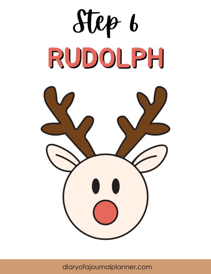 How to Draw Rudolph – Easy Rudolph Drawing To Try