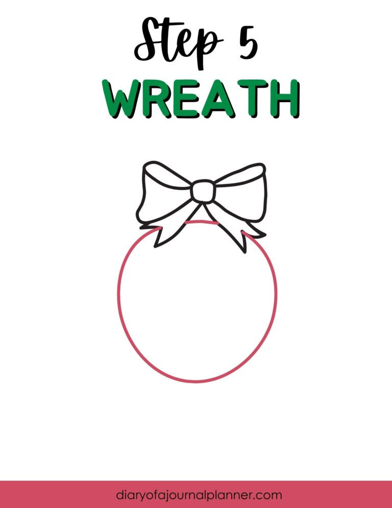 How to Draw A Wreath – Easy Christmas Wreath Drawing To Try