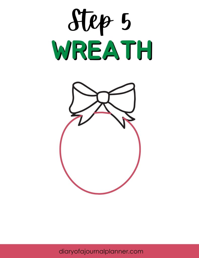 How to Draw A Wreath – Easy Christmas Wreath Drawing To Try