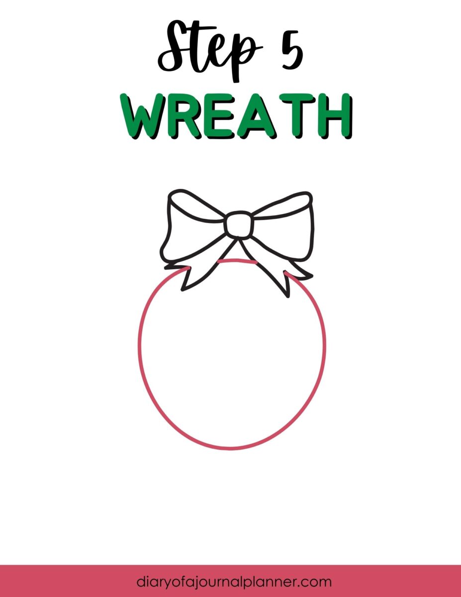 How to Draw A Wreath – Easy Christmas Wreath Drawing To Try