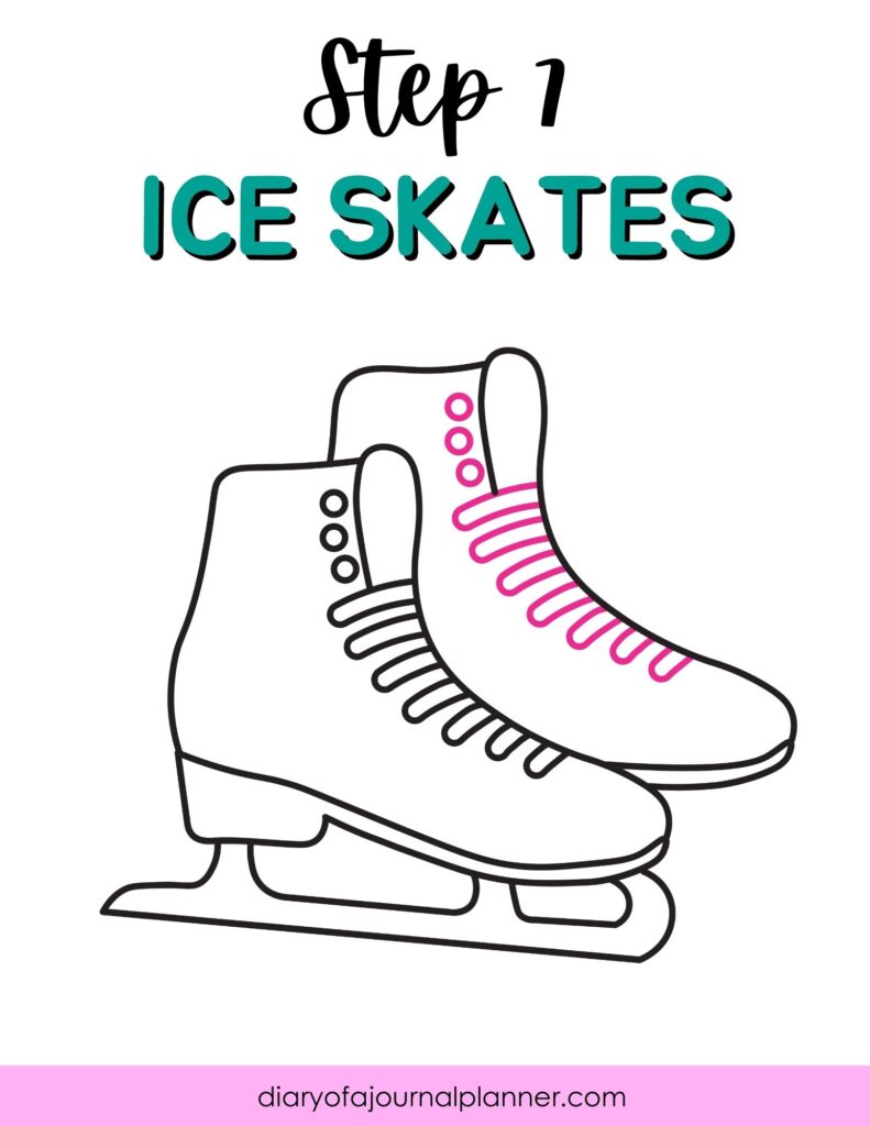 How To Draw Ice Skates – Easy Ice Skates Drawing To Try