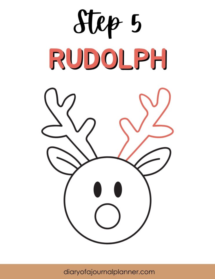 How to Draw Rudolph – Easy Rudolph Drawing To Try