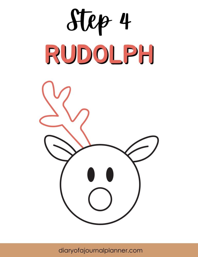 How to Draw Rudolph – Easy Rudolph Drawing To Try