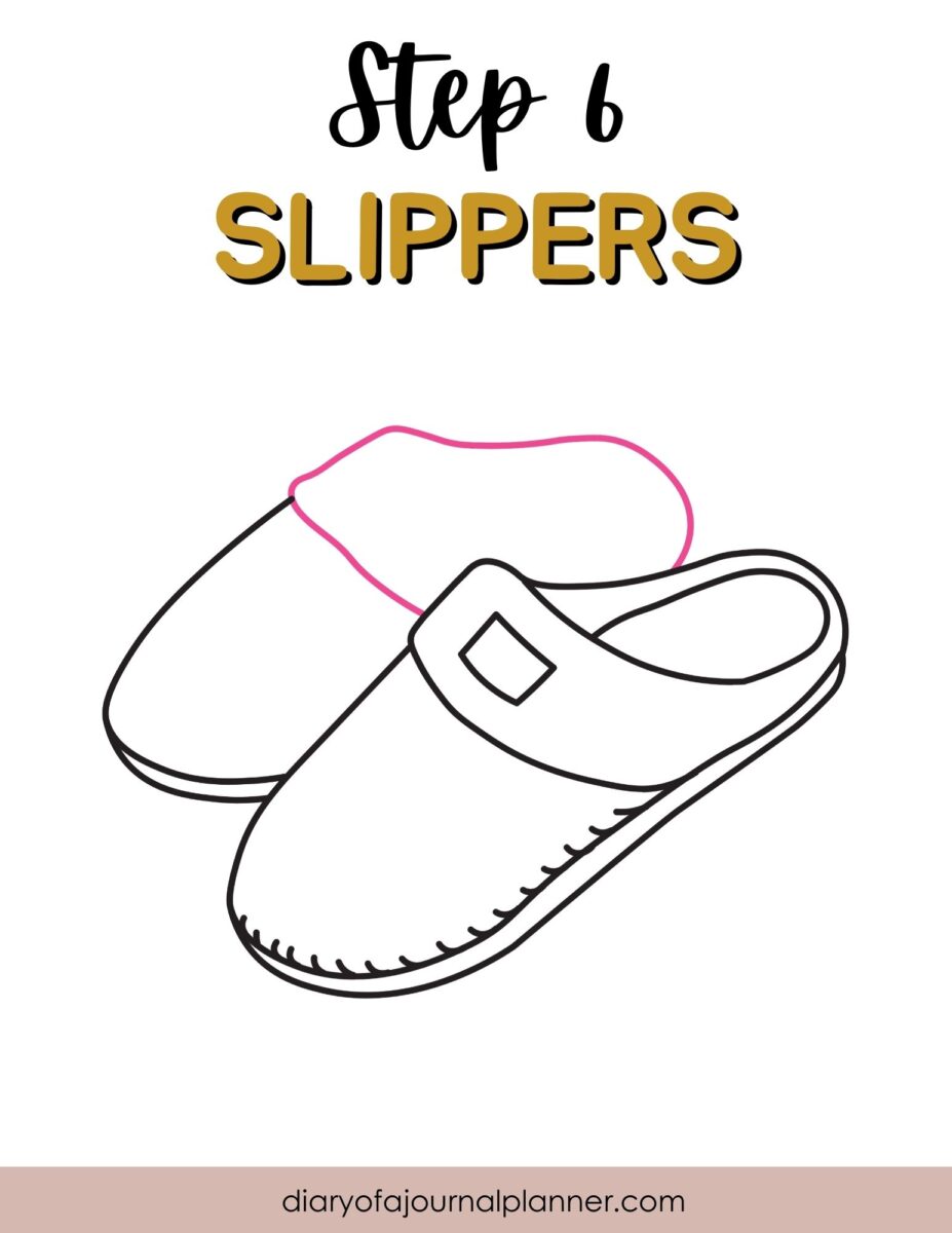 How To Draw Slippers – Easy Slippers Drawing To Try