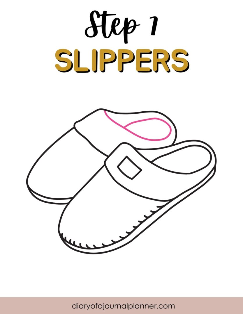How To Draw Slippers – Easy Slippers Drawing To Try