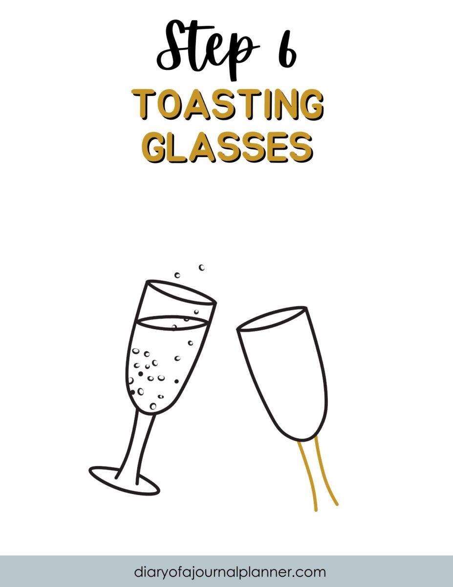 How To Draw Toasting Glasses – Easy Toasting Glasses Drawing To Try