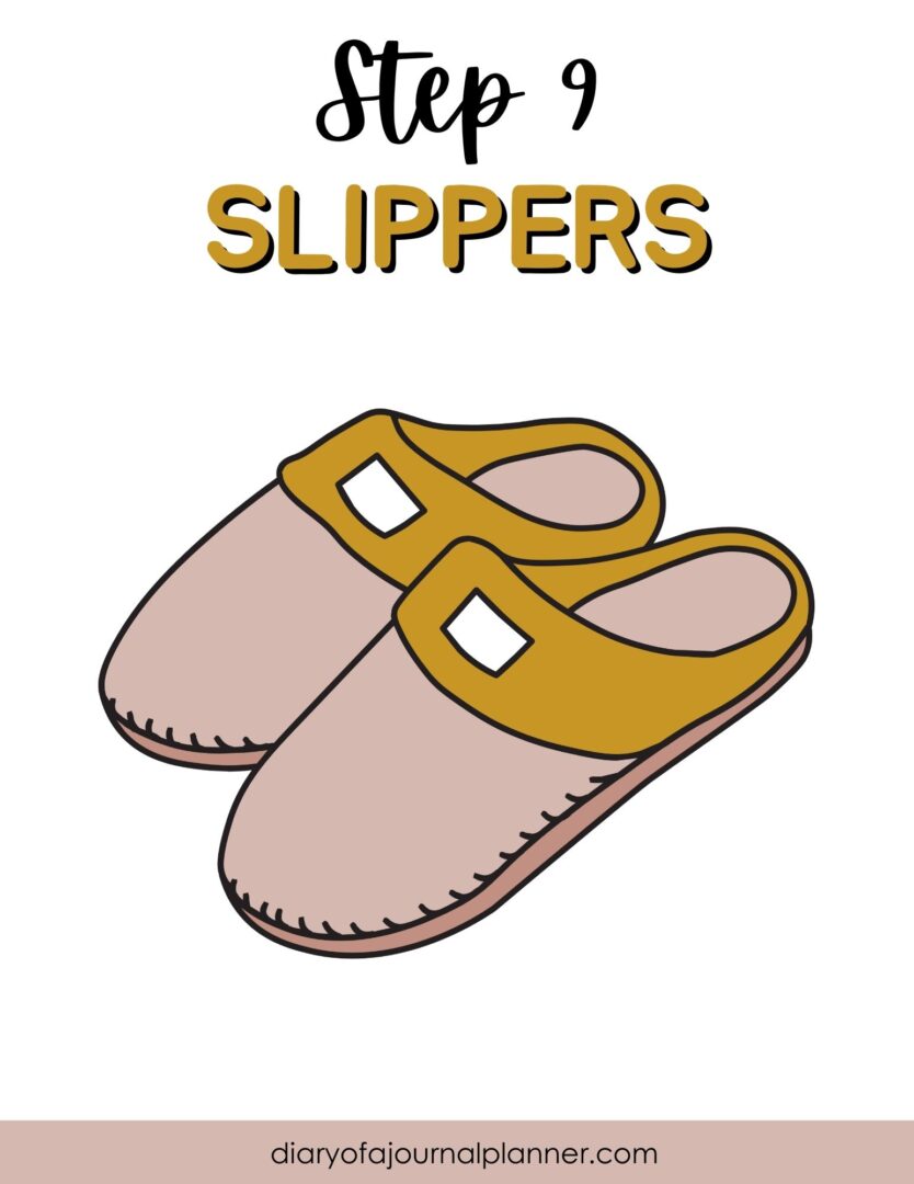 How To Draw Slippers – Easy Slippers Drawing To Try