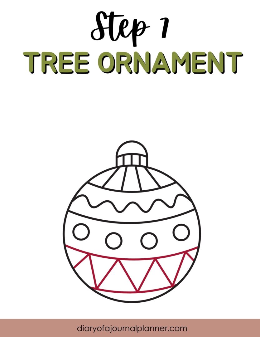 How To Draw A Tree Ornament – Easy Tree Ornament Drawing To Try
