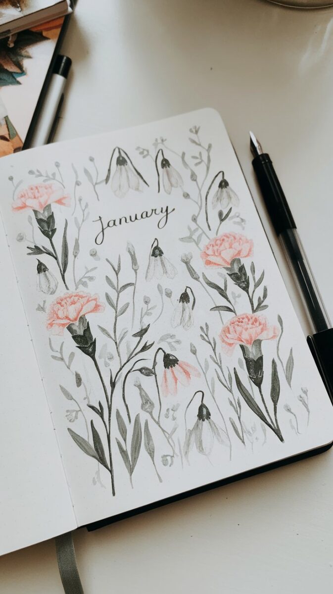 January Bujo with Free January Bullet Journal Printable