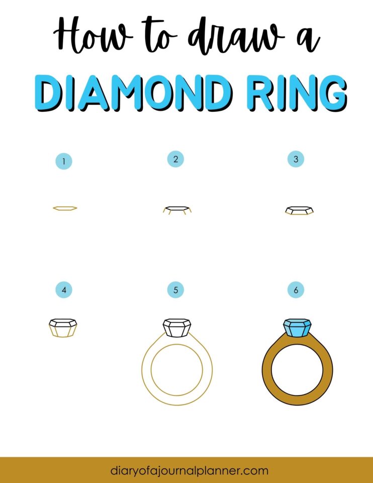 How To Draw A Diamond Ring- Easy Diamond Ring Drawing To Try