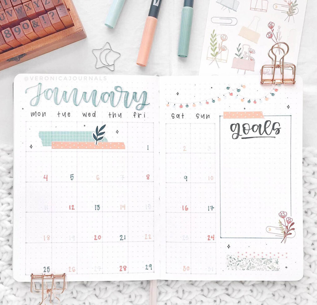 January Bujo with Free January Bullet Journal Printable