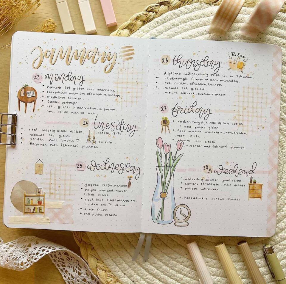 January Bujo with Free January Bullet Journal Printable